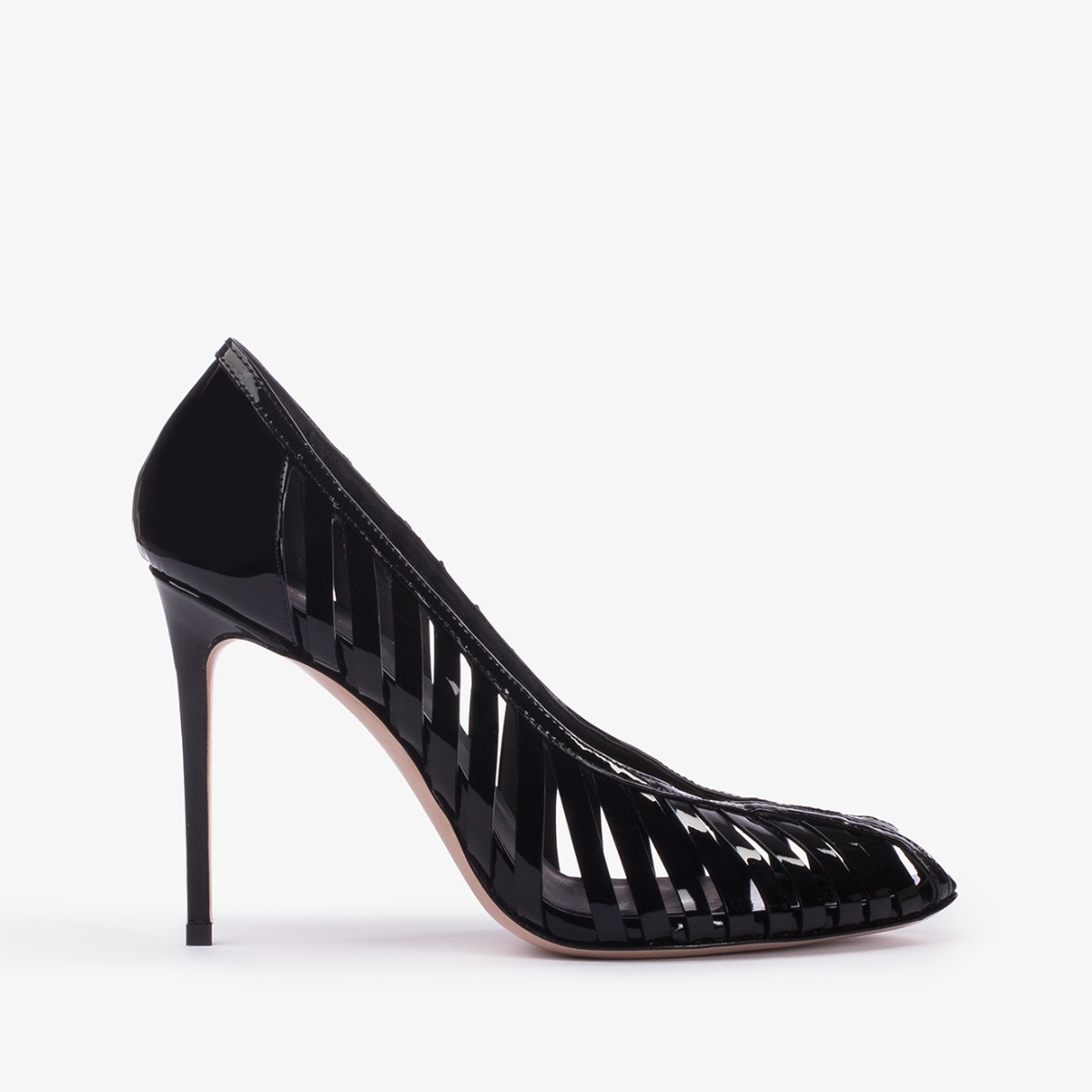 Black patent leather pump with straps - Le Silla