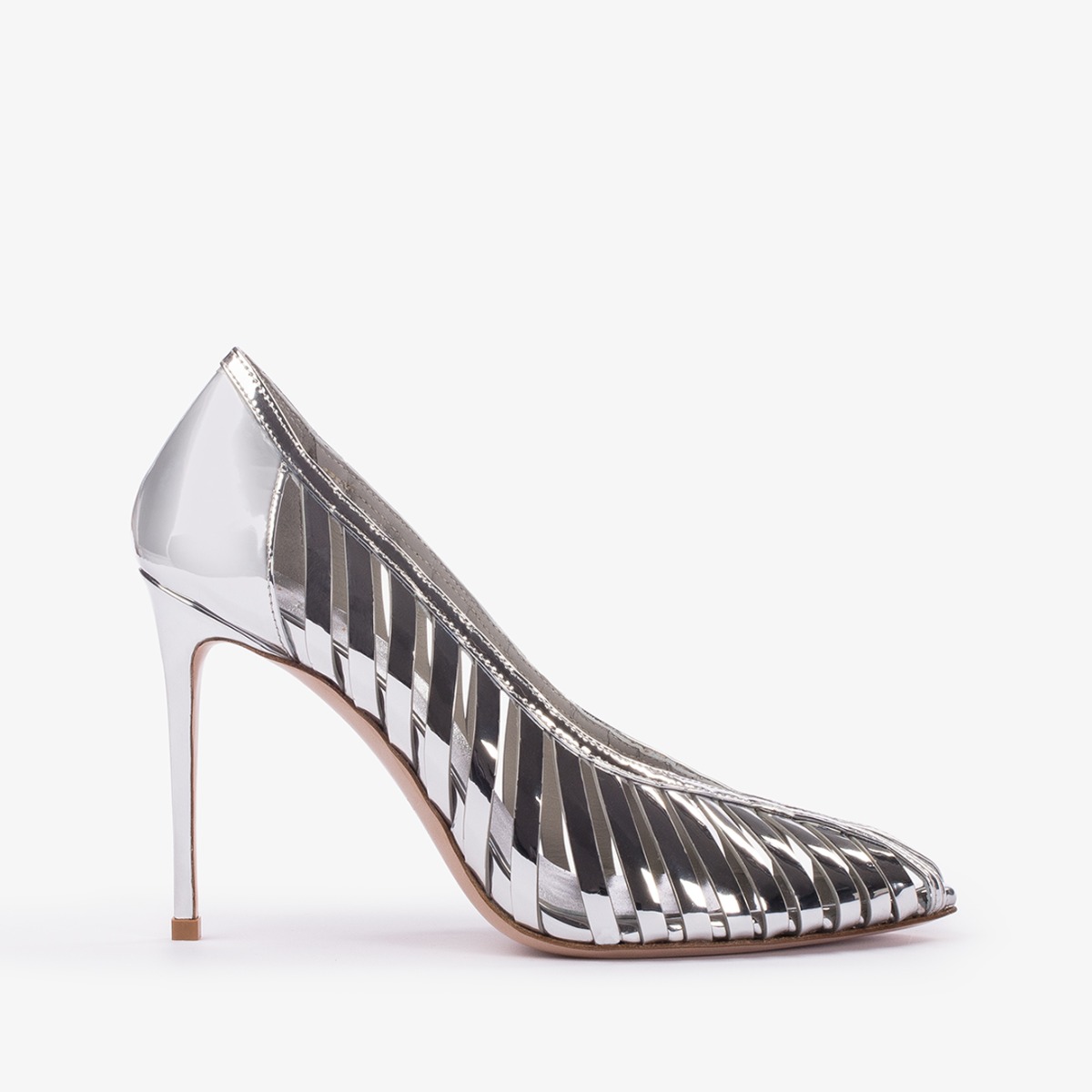 Silver metallic pump with straps - Le Silla